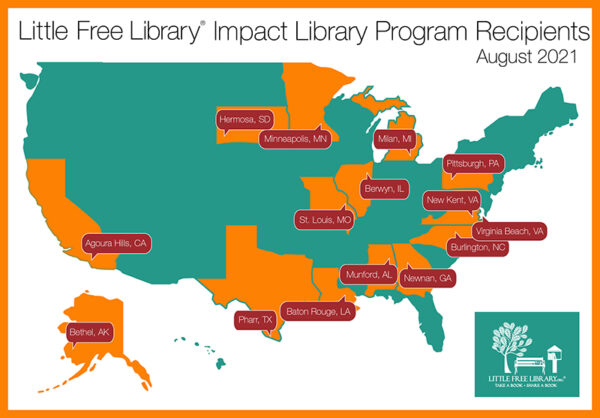 Announcing Impact Library Recipients, August 2021 - Little Free Library