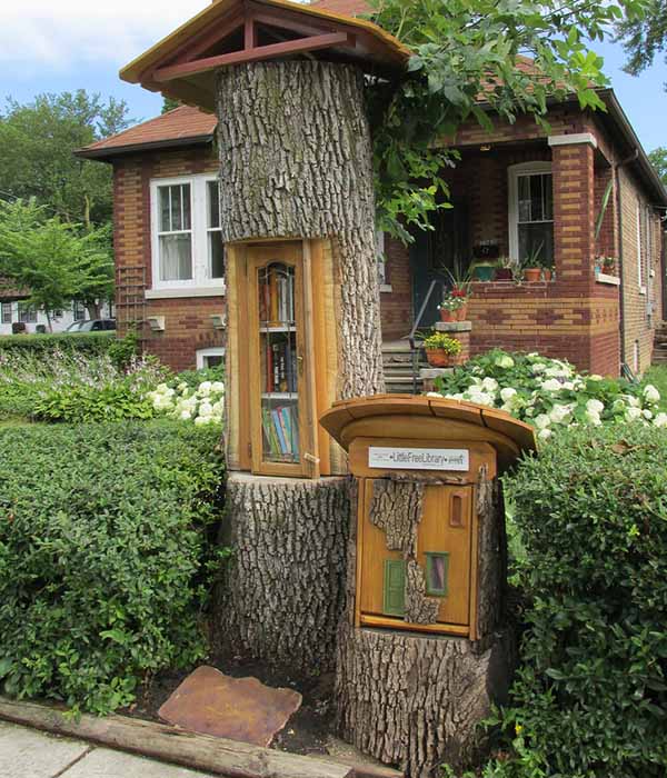 11 Epic Little Free Libraries Carved from Trees - Little Free Library