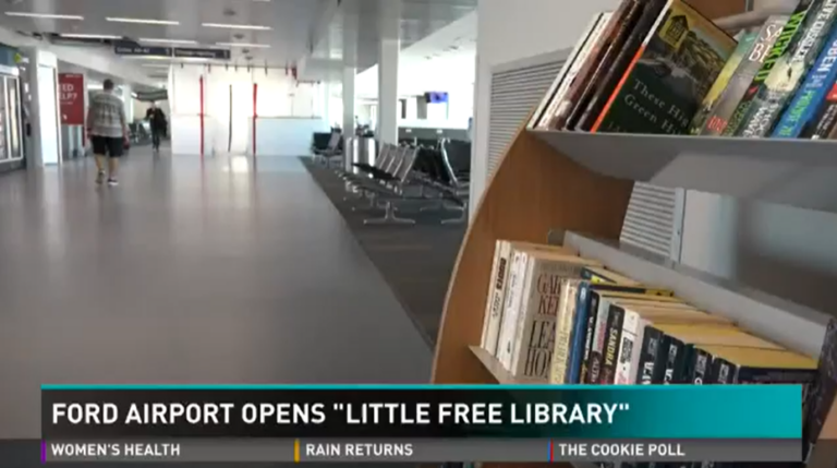 Books Fly Off Airport Little Free Library Shelves - Little Free Library