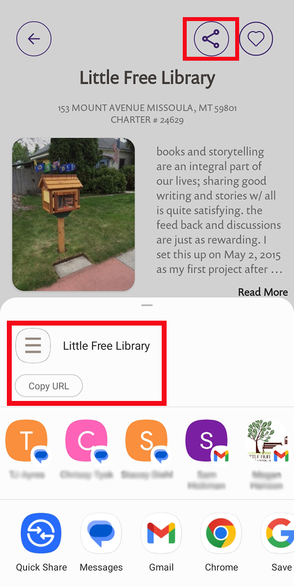 Can I share a link to a specific library? - Little Free Library